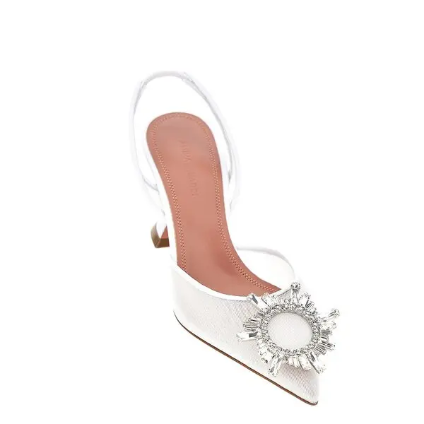 Amina Muaddi Begum Slingback Pumps - White