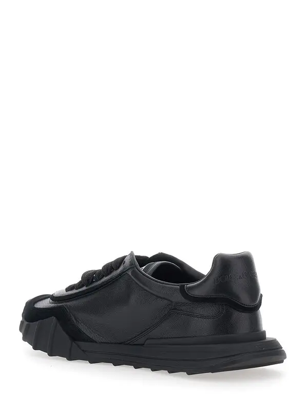 Dolce & Gabbana Leather Athletic Low Top Sneakers - Black