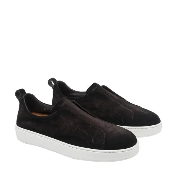 Santoni Victory Slip-on Suede Sneakers - Brown