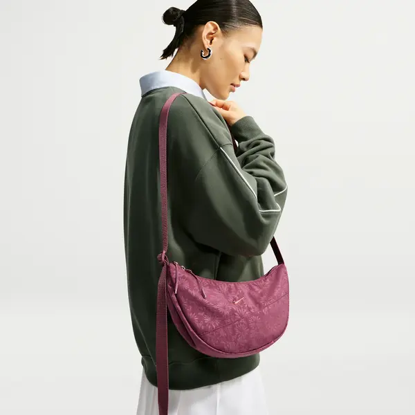 Nike Aura Floral Crescent Crossbody Bag - Red