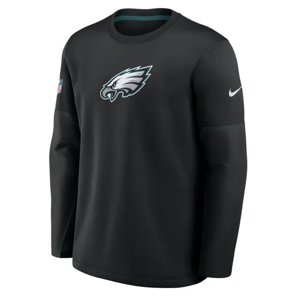 Nike Philadelphia Eagles Sideline Coaches Therma-fit Nfl Long-sleeve T-shirt - Black