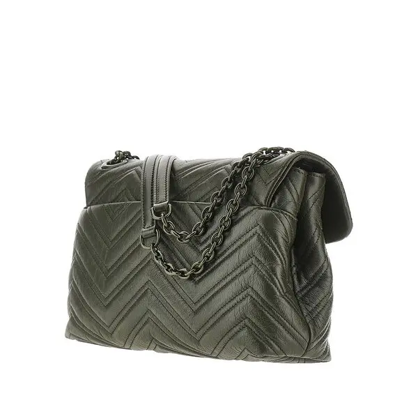 Gucci Matelassé Leather Medium 'gg Marmont' Shoulder Bag - Green