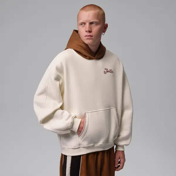 JORDAN Brooklyn Fleece Oversized Pullover Hoodie - Brown