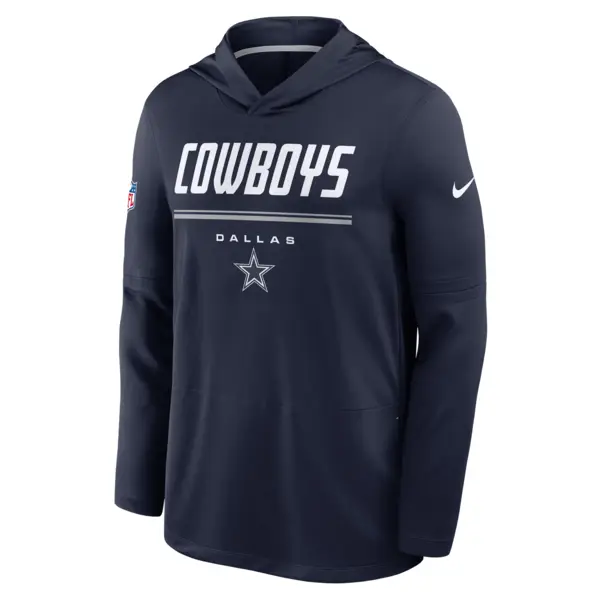 Nike Dallas Cowboys Sideline Dri-fit Nfl Long-sleeve Hooded Top - Blue