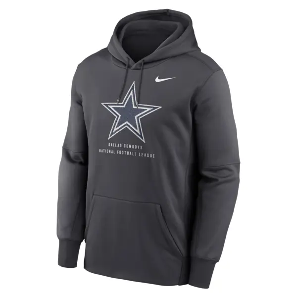 Nike Dallas Cowboys Therma Nfl Pullover Hoodie - Grey