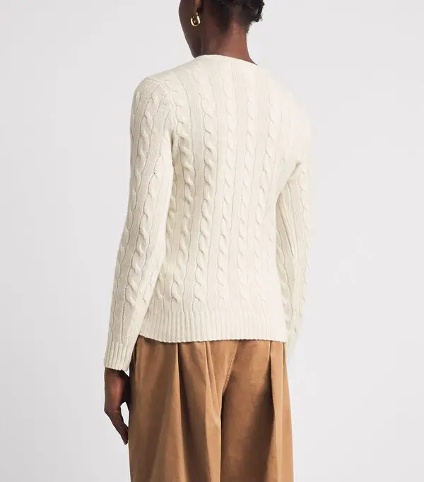 Polo Ralph Lauren Wool-cashmere Cable-knit V-neck Sweater
