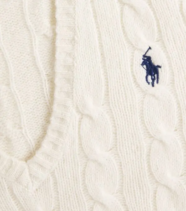 Polo Ralph Lauren Wool-cashmere Cable-knit V-neck Sweater