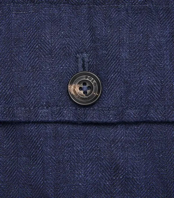 Polo Ralph Lauren Linen Herringbone Bomber Jacket - Navy