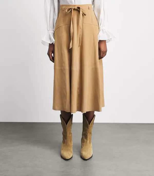 Polo Ralph Lauren Suede Midi Skirt