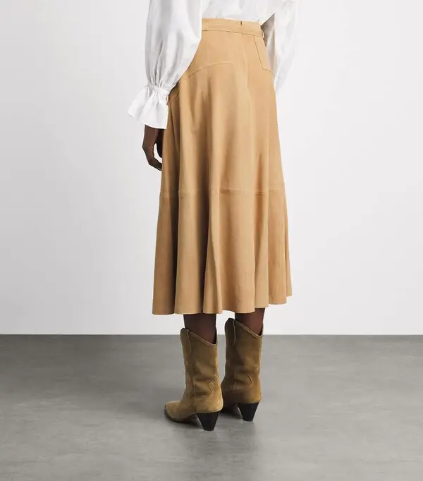 Polo Ralph Lauren Suede Midi Skirt