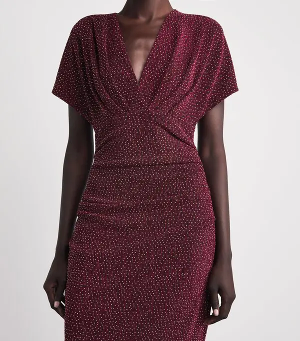 Talbot Runhof Rhinestone V-neck Gown