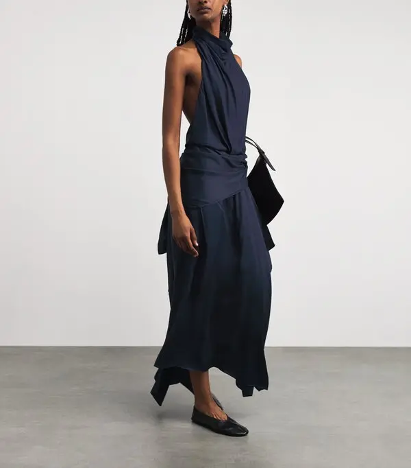 Brandon Maxwell The Marin Scarf Midi Dress