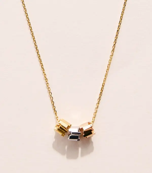 SUZANNE KALAN Mixed Gold Infinite Necklace - White