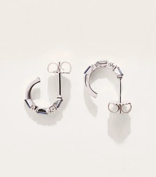 SUZANNE KALAN 18k Gold Sapphire And Diamond Hoop Earrings