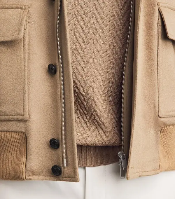 Eton Cotton Chevron-knit Polo Sweater