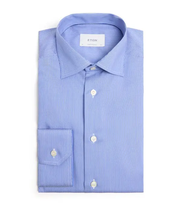 Eton Cotton Stripe Contemporary Fit Shirt
