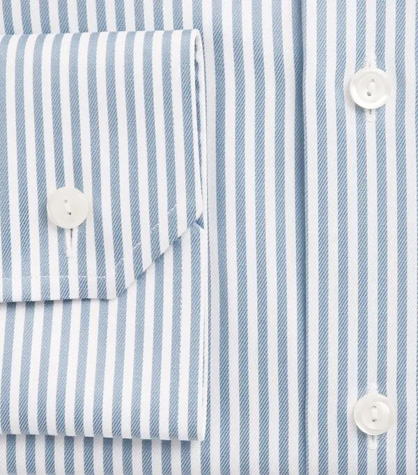 Eton Cotton Stripe Contemporary Fit Shirt - Green
