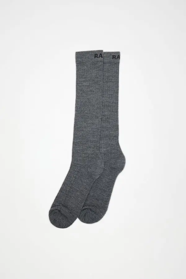 Rains Logo Knee High Socks - Bark