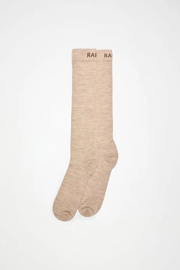 Rains Logo Knee High Socks - Beige