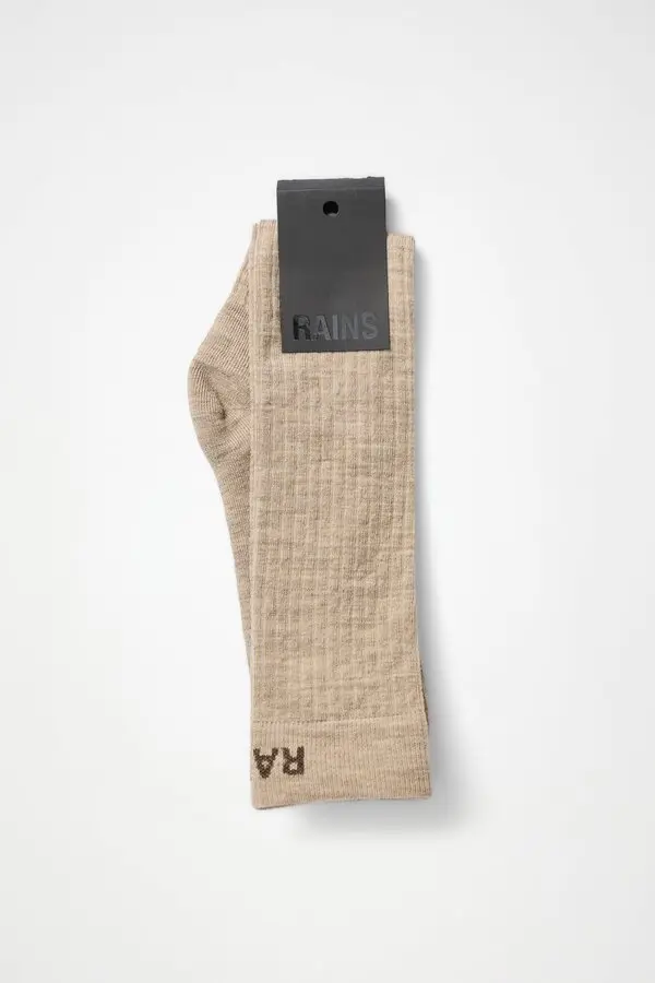 Rains Logo Knee High Socks - Beige