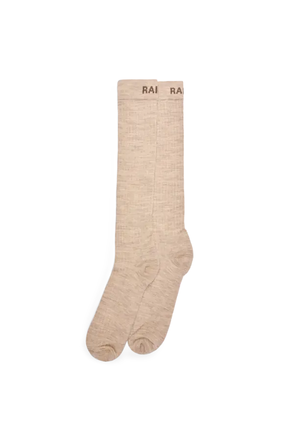 Rains Logo Knee High Socks - Beige
