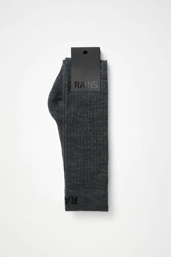 Rains Logo Knee High Socks - Grey