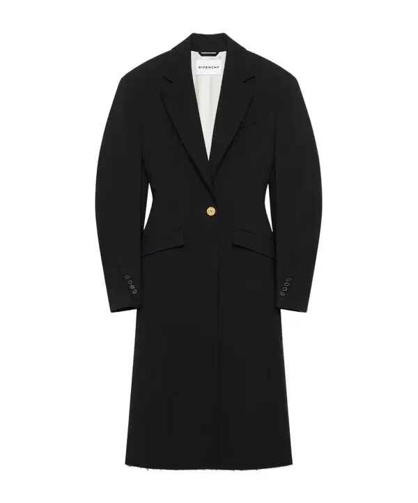 Givenchy Cocoon Fitted Coat In Wool