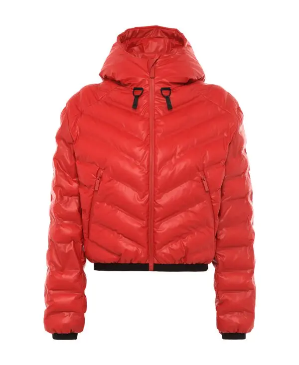 Prada Light Nylon Hooded Puffer Jacket - Paint Red