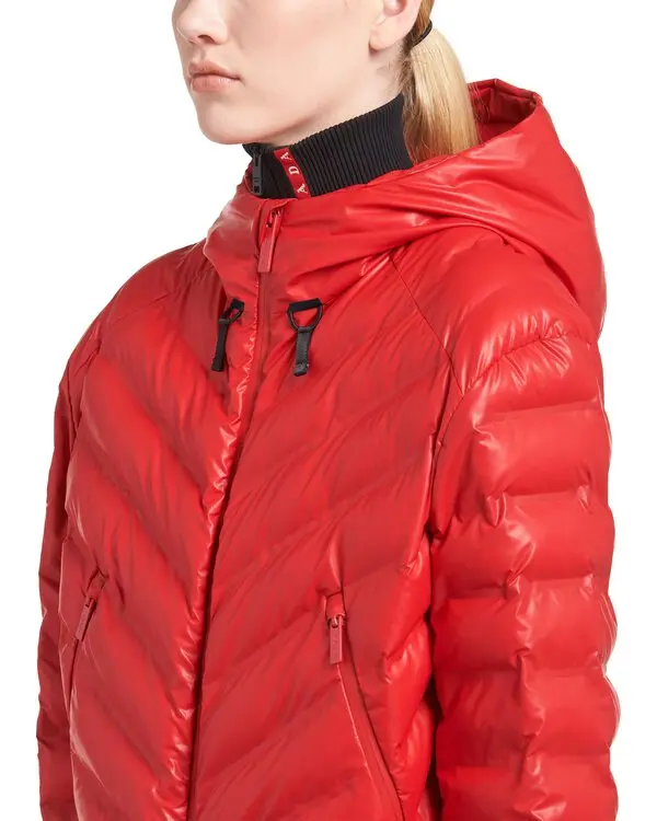 Prada Light Nylon Hooded Puffer Jacket