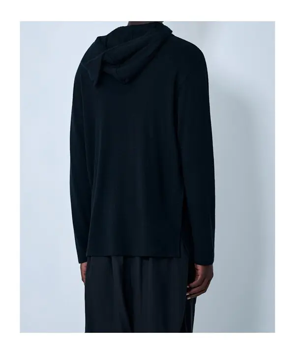 Yohji Yamamoto Hooded Sweater With Front Button Fastening