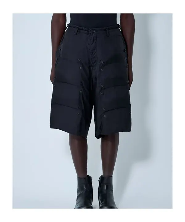 Yohji Yamamoto Padded Shorts With Silver-tone Hardware