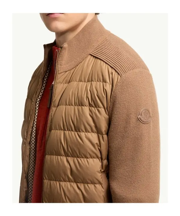 Moncler Wool Cashmere Blend Padded Zip-up Cardigan