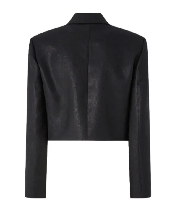 Pinko Shiny-effect Pinstriped Spencer Jacket