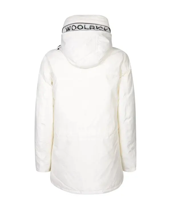 Woolrich Logo Printed Hooded Down Jacket
