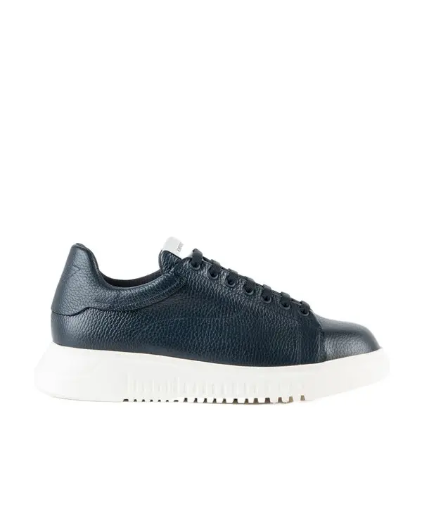 Emporio Armani Leather Tie Low-top Sneakers