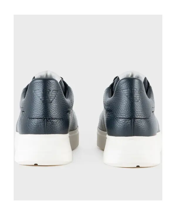 Emporio Armani Leather Tie Low-top Sneakers