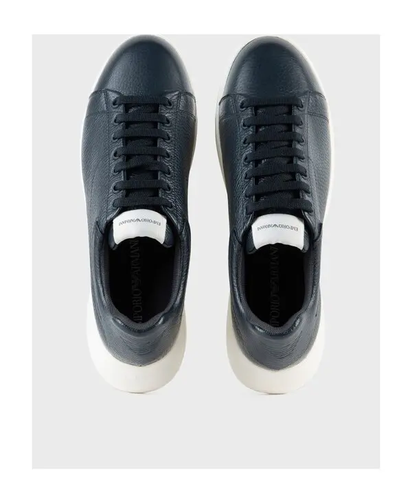 Emporio Armani Leather Tie Low-top Sneakers