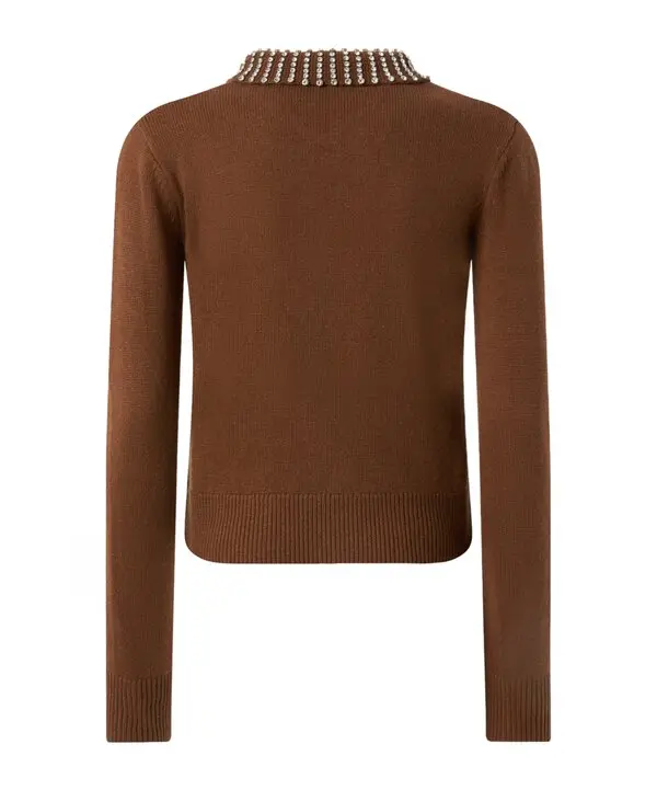 Pinko Embellished Collar Knitted Jumper