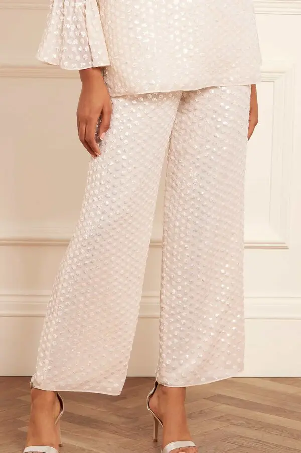 NEEDLE  THREAD Needle & Thread Sequined Wide-leg Trousers