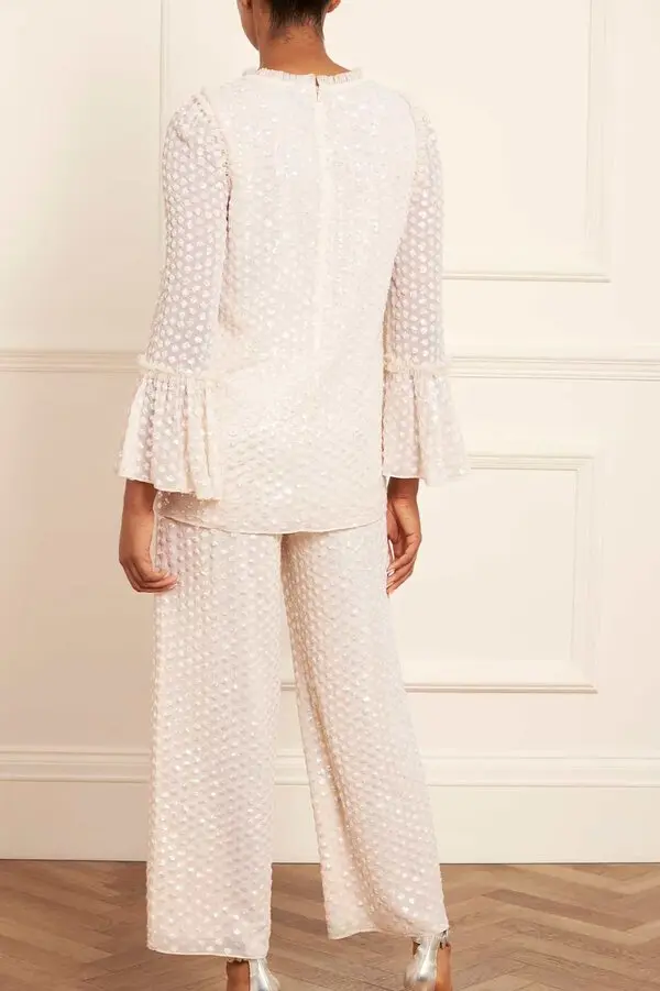 NEEDLE  THREAD Needle & Thread Sequined Wide-leg Trousers