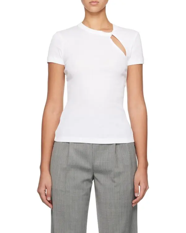 Helmut Lang Asymmetrical Slash Short Sleeved Top