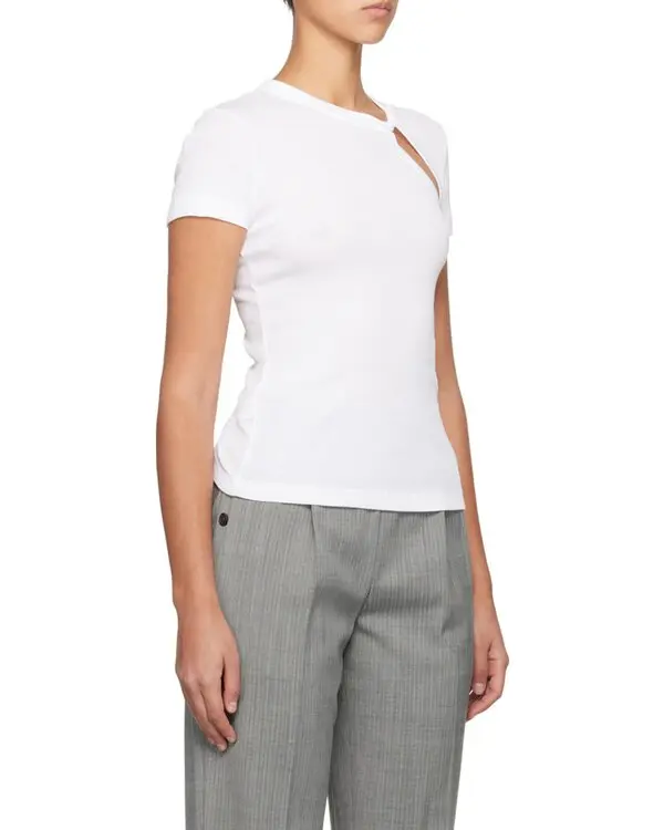 Helmut Lang Asymmetrical Slash Short Sleeved Top