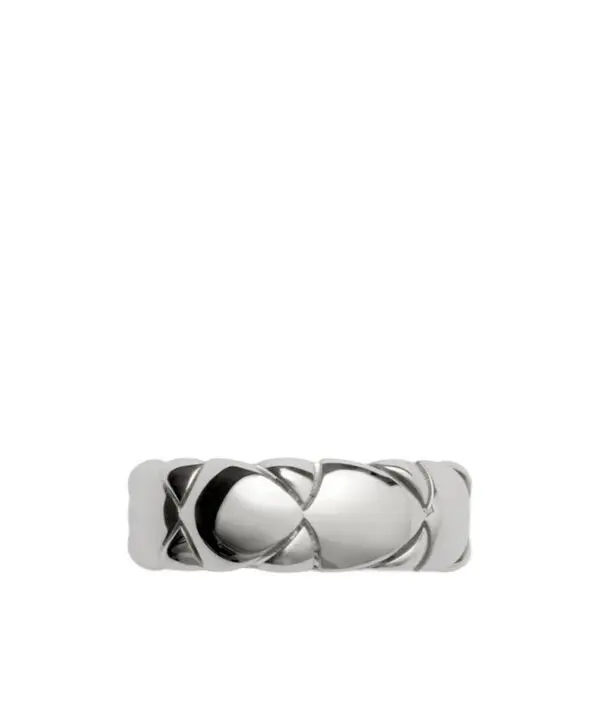 Burberry Sterling Silver Shield Segment Ring - Gray