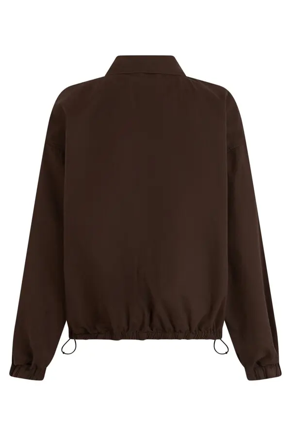 Miu Miu Washed Gabardine Oversized Zip-up Blouson Jacket - Ebony
