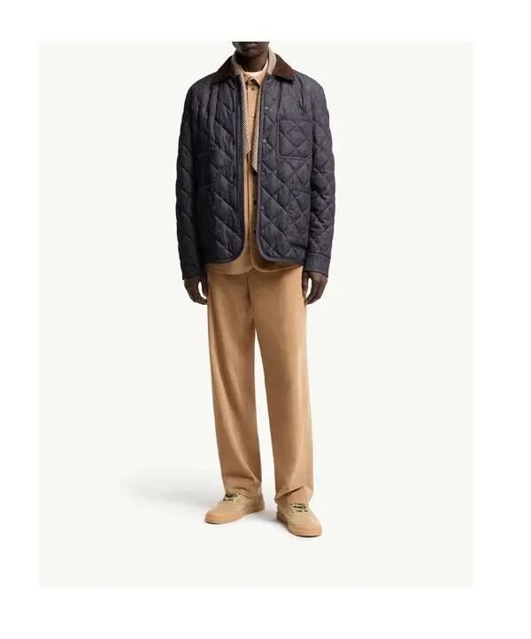 Moncler Kryen Diamond Quilted Denim Down Shirt Jacket