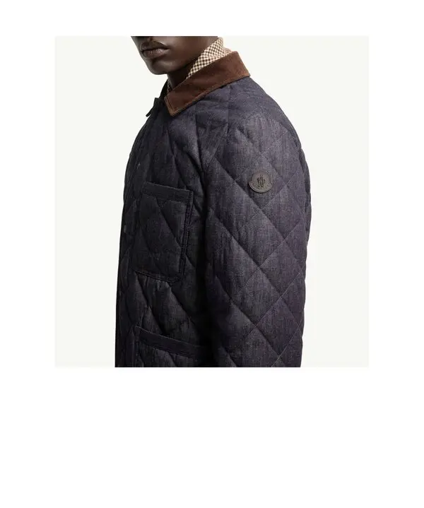Moncler Kryen Diamond Quilted Denim Down Shirt Jacket