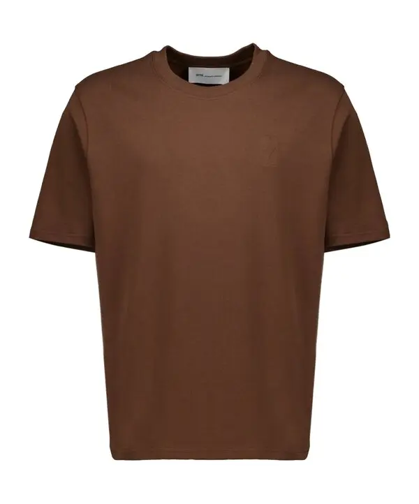AMI Paris De Coeur Short-sleeved Crewneck T-shirt - Maroon