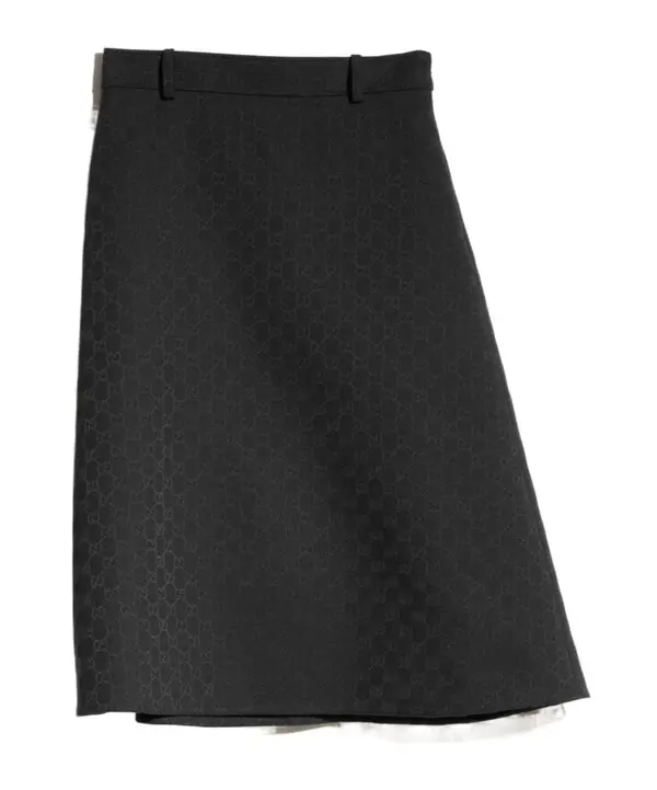 Gucci Gg Cotton Blend Midi Skirt