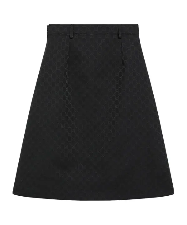 Gucci Gg Cotton Blend Midi Skirt
