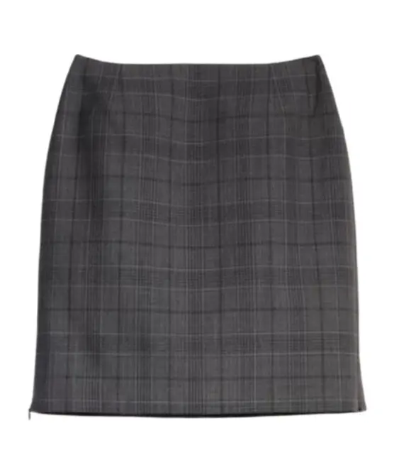 Gucci Checked Fine Wool Mini Skirt - Gray/beige